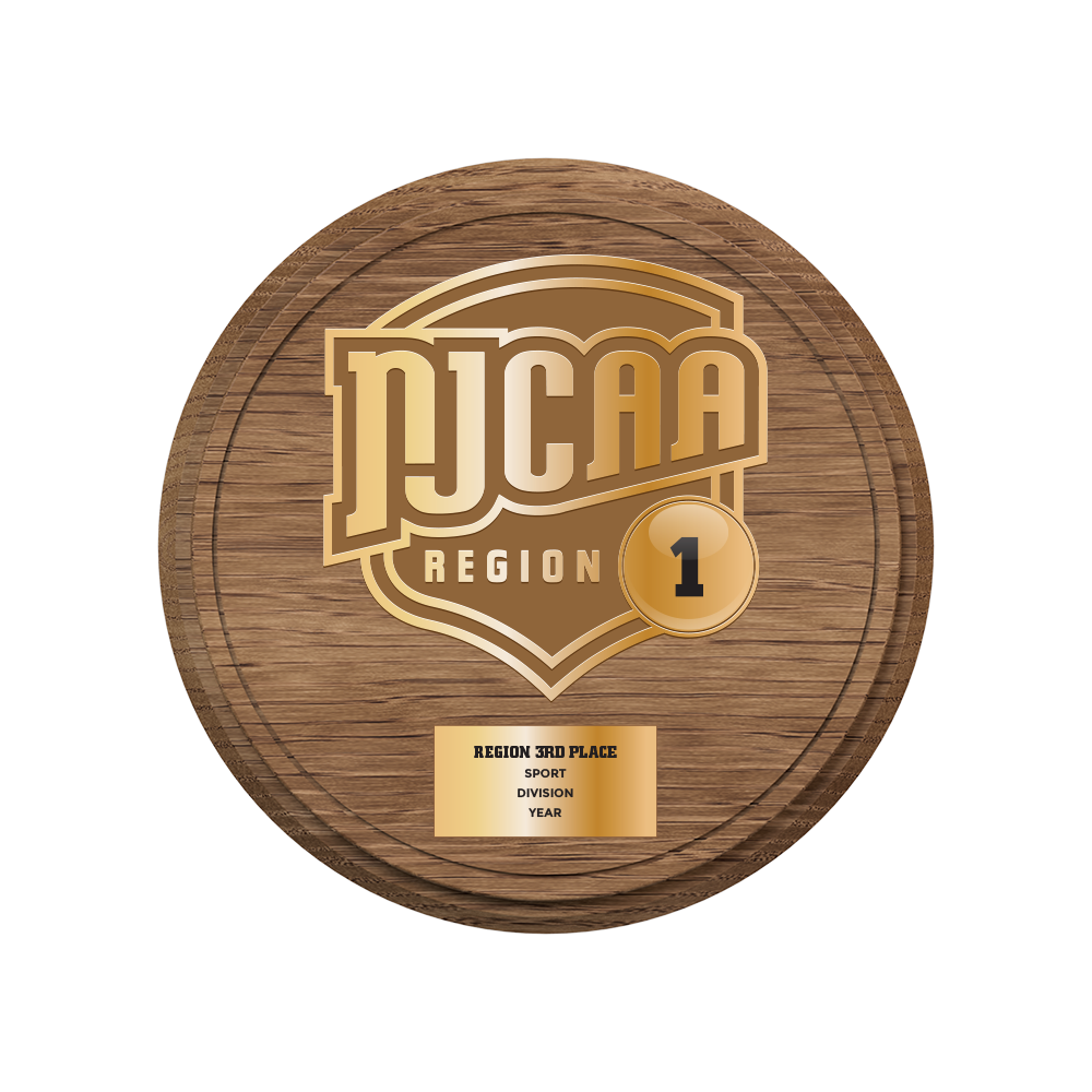 NJCR-14 Regional 3rd Place 14" Round Walnut | NJCAA